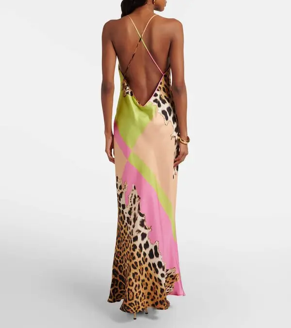 Roberto Cavalli Printed Silk Slip Dress - Multicoloured