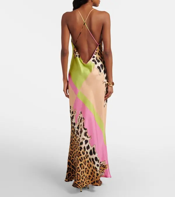 Roberto Cavalli Printed Silk Slip Dress - Multicoloured