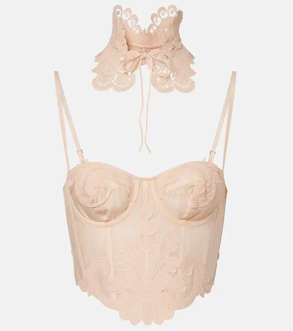 Zimmermann Rebellion Filigree Bustier And Choker Set - Beige