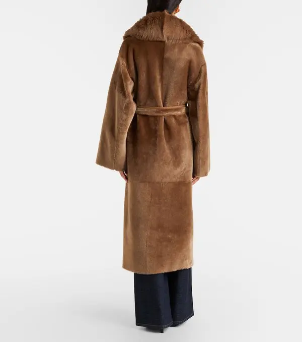 Nour Hammour Isadora Shearling Wrap Coat