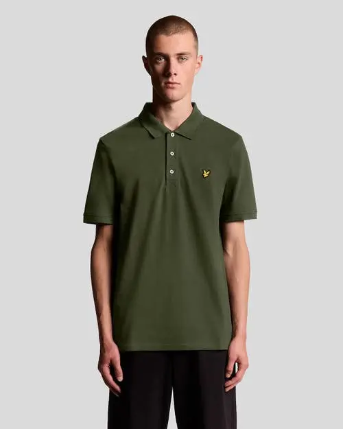 LYLE & SCOTT Plain Polo Shirt - Olive