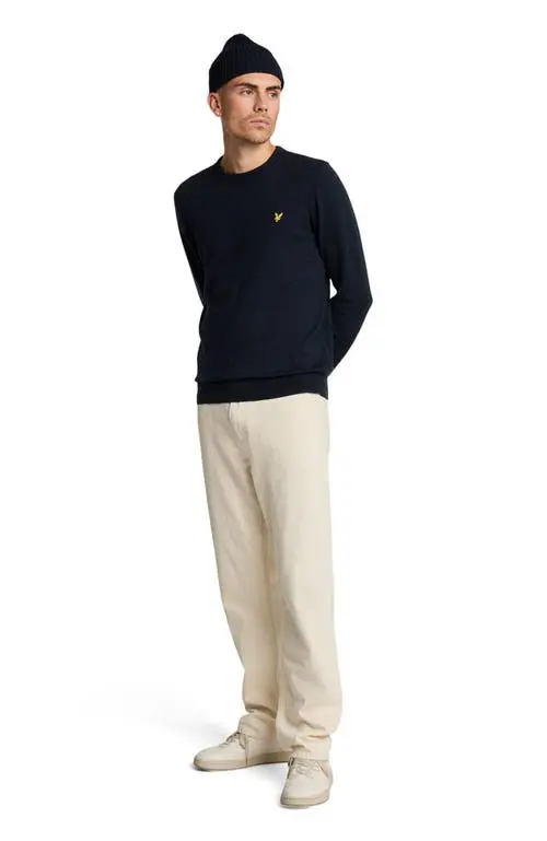 LYLE & SCOTT Cotton Merino Crew Neck Sweater - Dark Navy