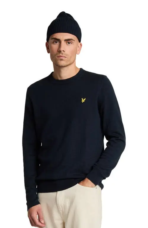 LYLE & SCOTT Cotton Merino Crew Neck Sweater - Dark Navy