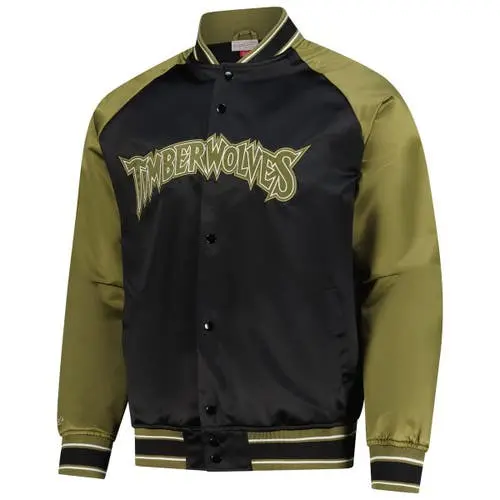 Mitchell & Ness Minnesota Timberwolves Clutch Satin Raglan Jacket