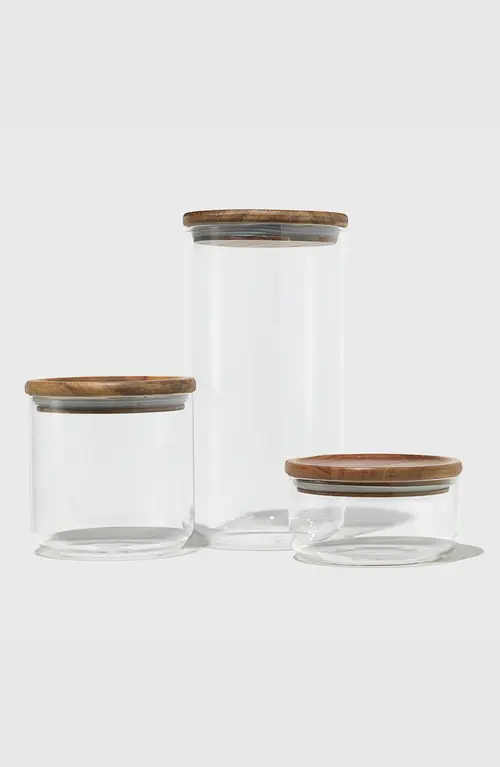 PUBLIC GOODS Glass Canister Set - Clear/brown