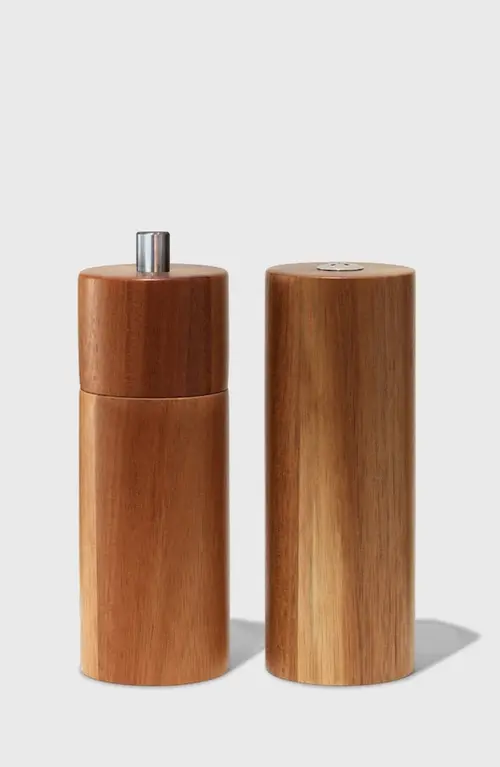PUBLIC GOODS Pepper Mill And Salt Shaker Set - Acacia Wood