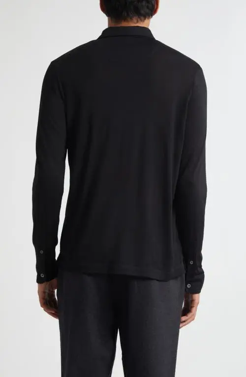 Sunspel Long Sleeve Wool Jersey Polo