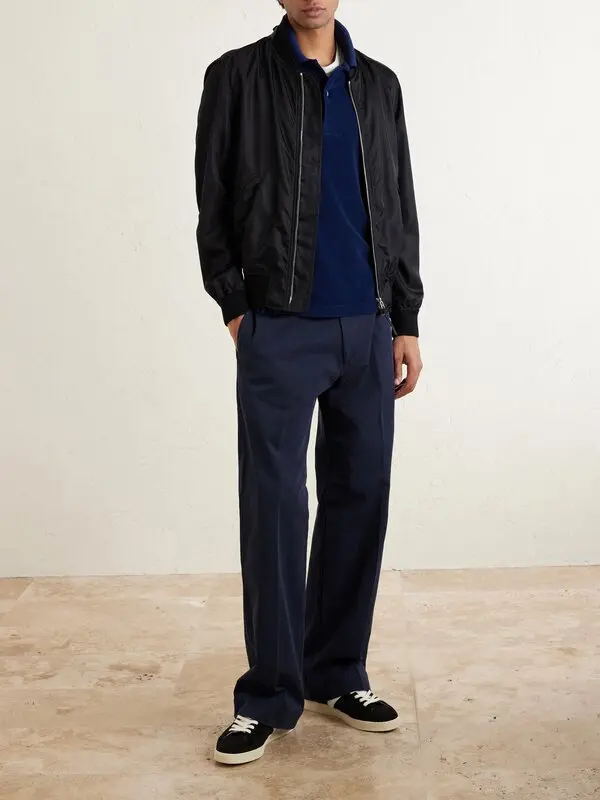 TOM FORD Slim-fit Cotton-blend Terry Polo Shirt - Blue