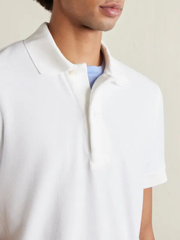 Tom Ford Garment-Dyed Cotton-Piqué Polo Shirt - White | Editorialist