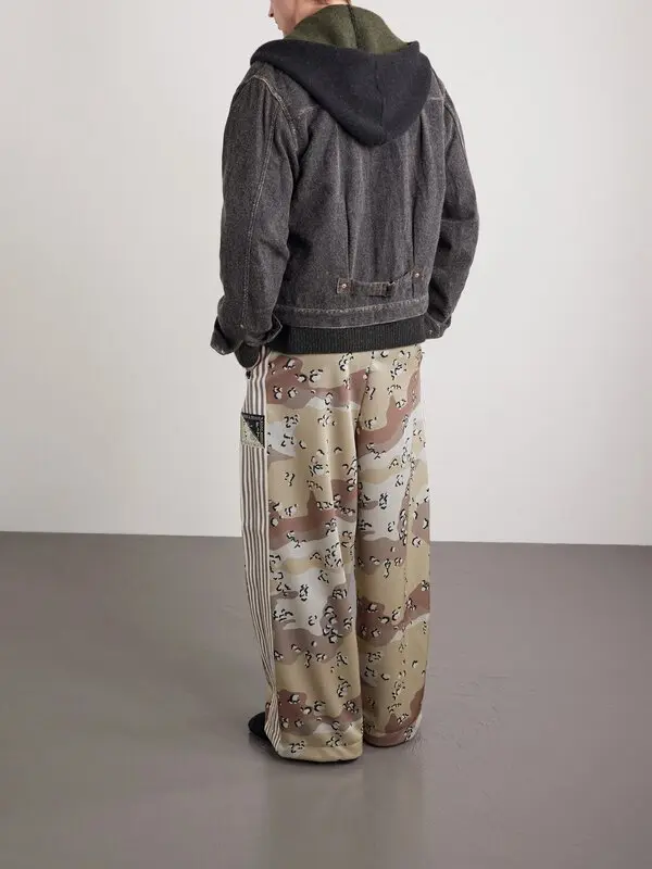 Kapital Straight-leg Pleated Printed Tech-jersey Track Pants
