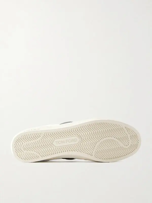 TOM FORD Blake Suede-trimmed Leather Sneakers - White