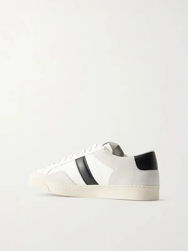 TOM FORD Blake Suede-trimmed Leather Sneakers - White