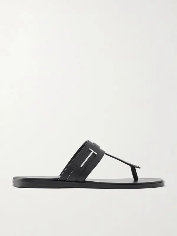 TOM FORD Brighton Leather Sandals - Black
