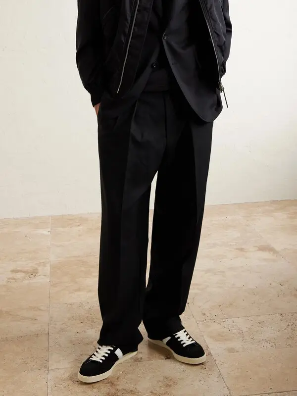TOM FORD Blake Leather-trimmed Suede Sneakers