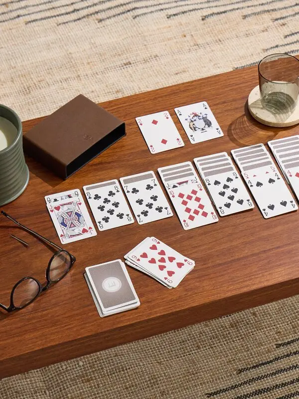 Dunhill Logo-debossed Leather Playing Card Set