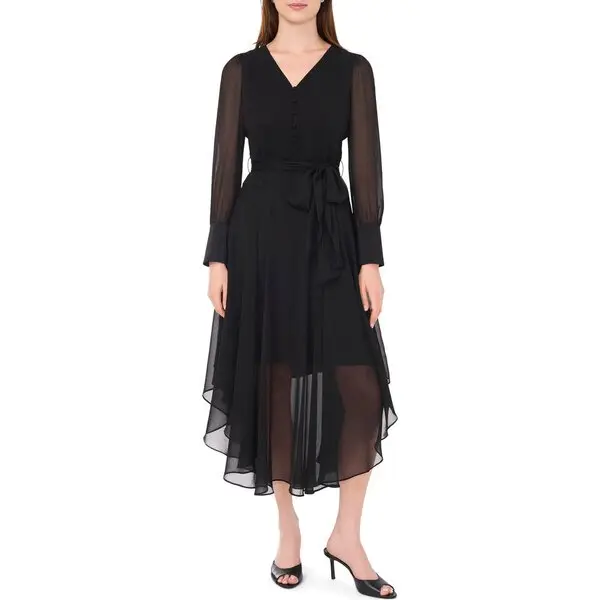 Halogen Tie Waist Long Sleeve Maxi Dress