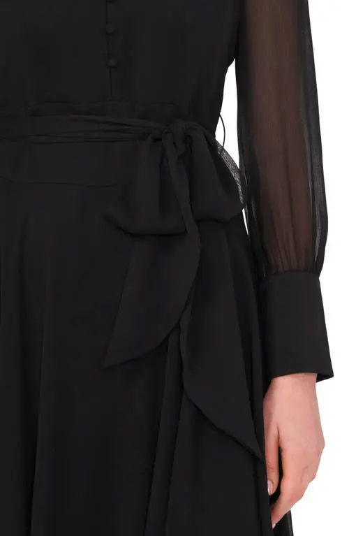 Halogen Tie Waist Long Sleeve Maxi Dress