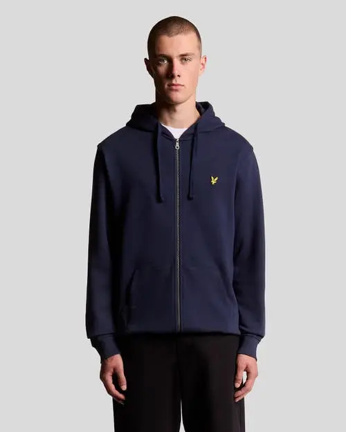 LYLE & SCOTT Cotton Zip Through Hoodie - Navy