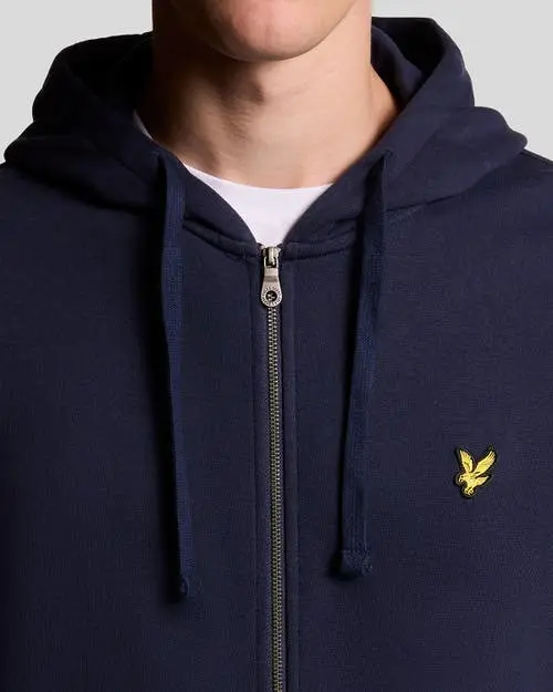 LYLE & SCOTT Cotton Zip Through Hoodie - Navy