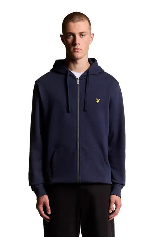 LYLE & SCOTT Cotton Zip Through Hoodie - Navy