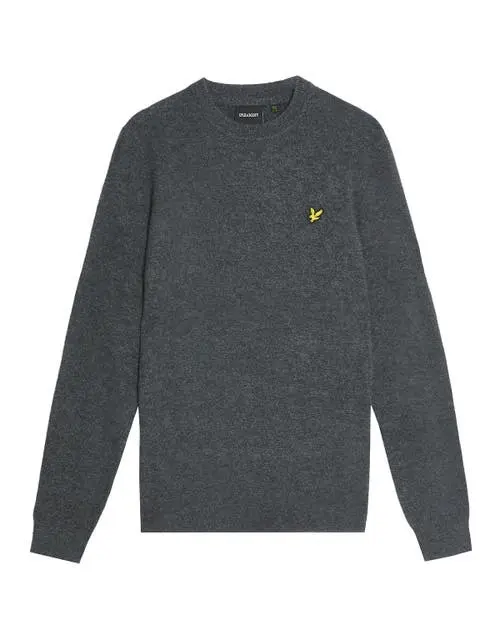 LYLE & SCOTT Lambswool Blend Crew Neck Sweater - Charcoal Marl