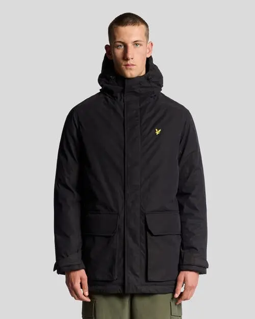 LYLE & SCOTT Long Sleeve Hooded Membrane Parka - Jet Black
