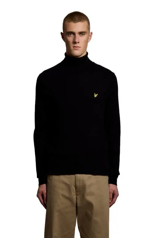 LYLE & SCOTT Cotton Merino Turtleneck Sweater - Jet Black