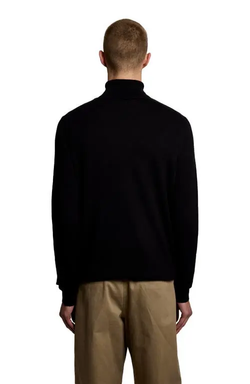 LYLE & SCOTT Cotton Merino Turtleneck Sweater - Jet Black