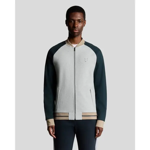 LYLE & SCOTT Interlock Contrast Raglan Bomber Jacket - Carbon