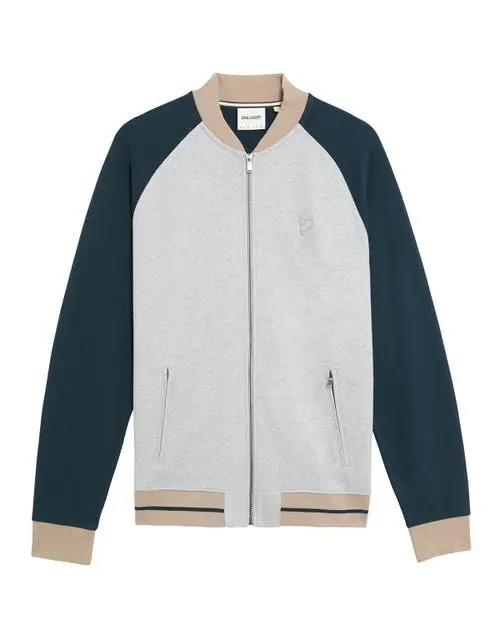 LYLE & SCOTT Interlock Contrast Raglan Bomber Jacket - Carbon