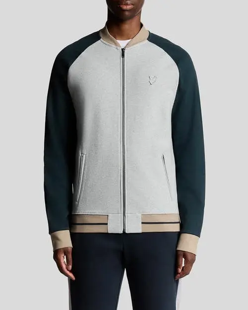 LYLE & SCOTT Interlock Contrast Raglan Bomber Jacket - Carbon
