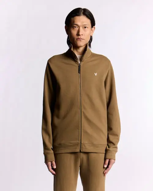 LYLE & SCOTT Diagonal Weave Zip Through Sweatshirt