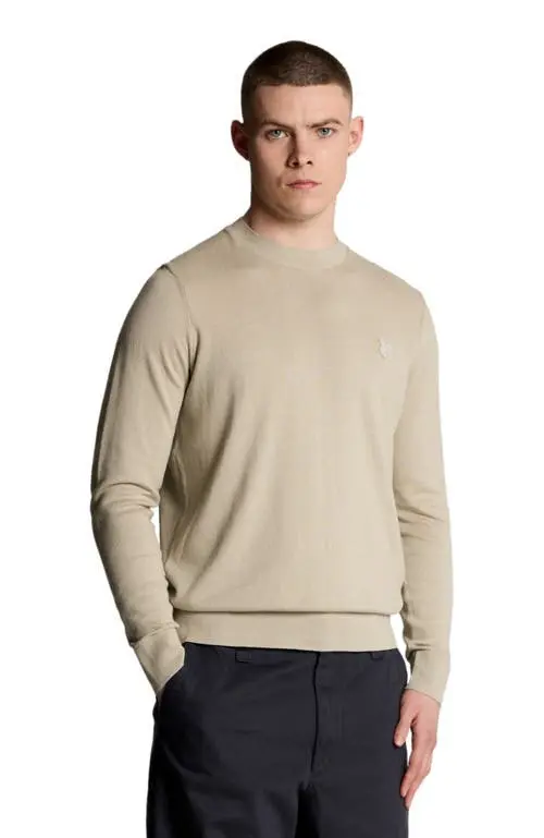 LYLE & SCOTT Tonal Superfine Crew Neck Sweater - Willow Grey