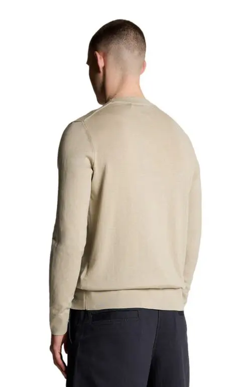 LYLE & SCOTT Tonal Superfine Crew Neck Sweater - Willow Grey