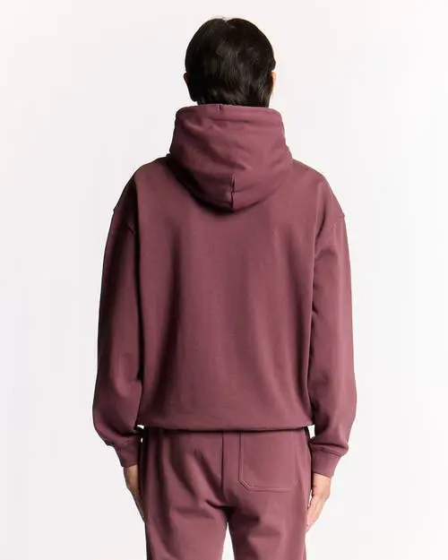 LYLE & SCOTT Script Brushback Pullover Hoodie - Dusky Maroon