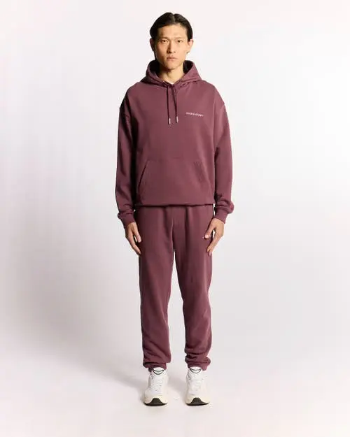LYLE & SCOTT Script Brushback Pullover Hoodie - Dusky Maroon