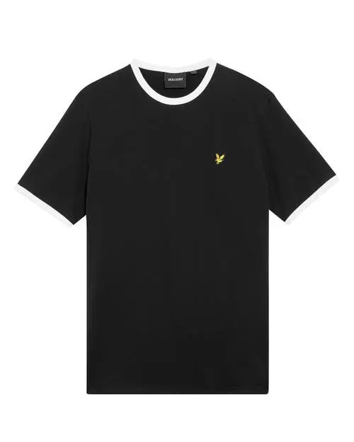 LYLE & SCOTT Ringer T-shirt - Jet Black/white