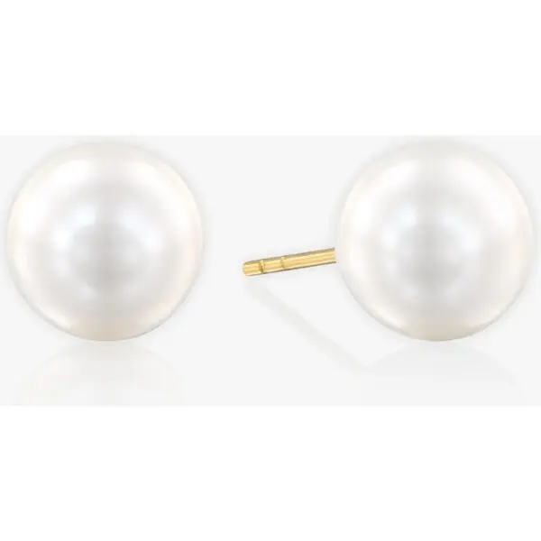 SEREIA OFFICIAL Delphine 8mm Pearl Stud Earrings - Yellow Gold