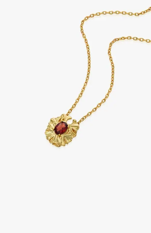 SEREIA OFFICIAL Clara Floral Necklace With Garnet