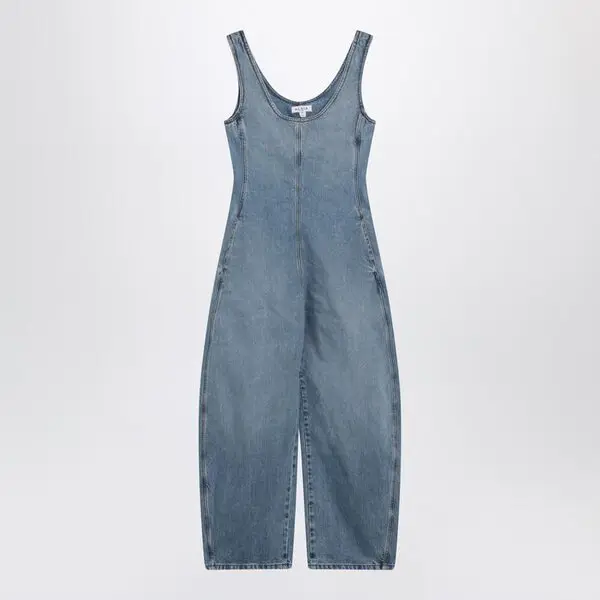 Alaïa Rounded Denim Jumpsuit - Blue