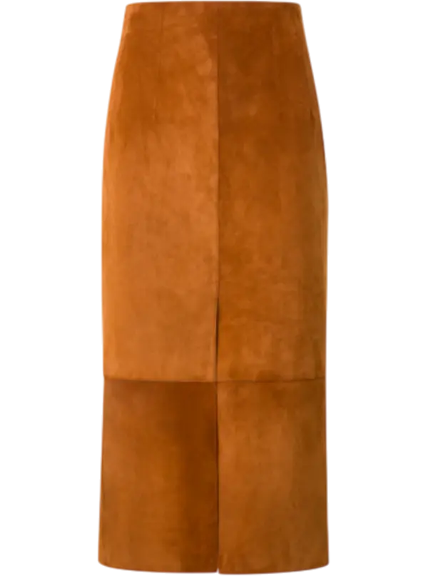 Akris Pencil Suede Midi Skirt