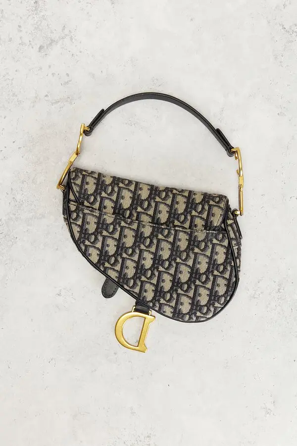 Dior Oblique Trotter Saddle Bag - Blue