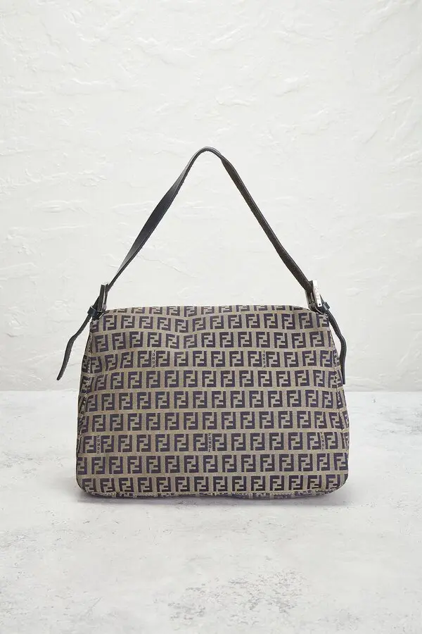 Fendi Zucchino Mama Baguette Shoulder Bag - Black