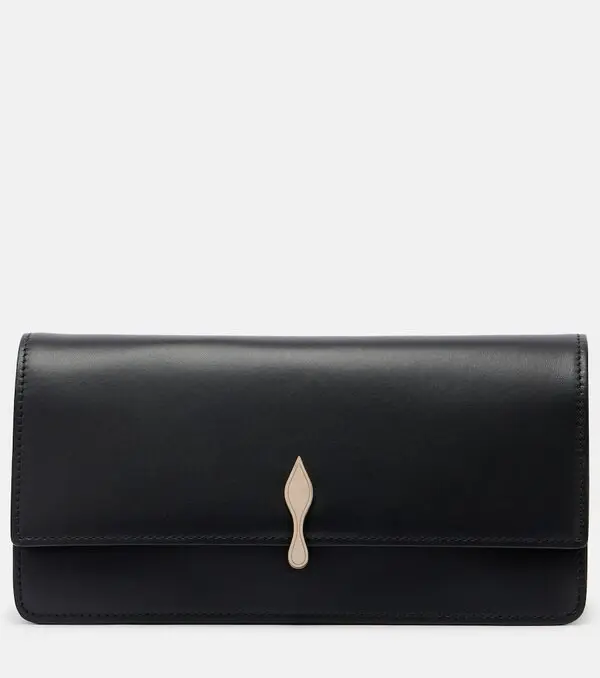 CHRISTIAN LOUBOUTIN Bettina Leather Clutch - Black