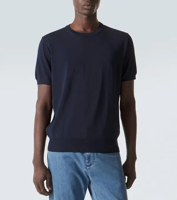 Canali Cotton Crewneck Sweater - Blue