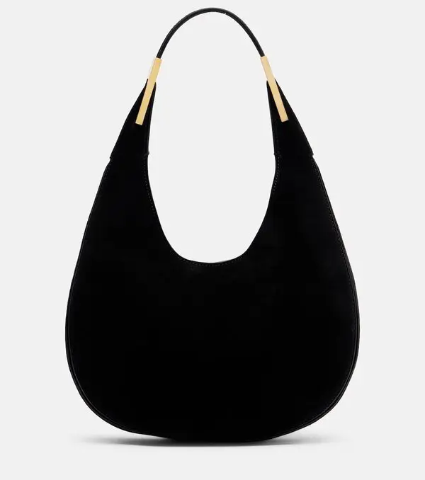 Savette Florence Small Suede Shoulder Bag - Black