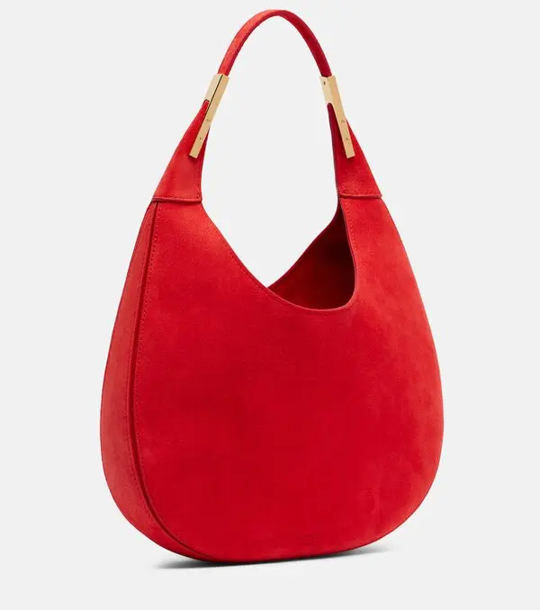 Savette Florence Small Suede Shoulder Bag - Red