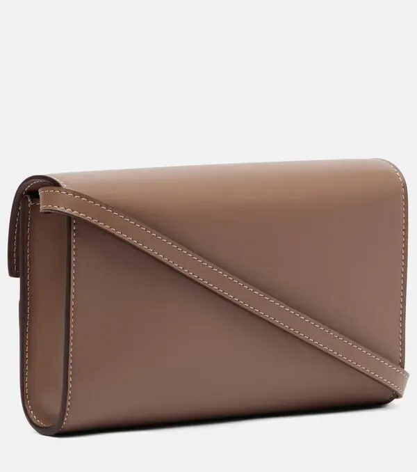 Savette Symmetry Mini Leather Crossbody Bag - Beige