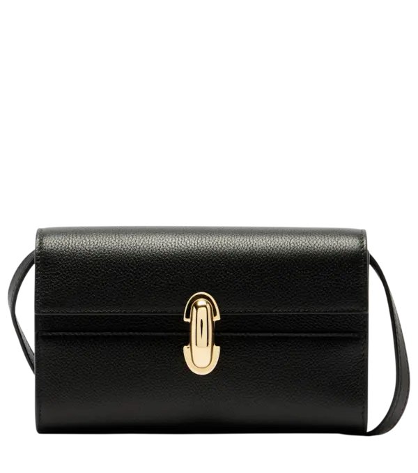 Savette Symmetry Mini Leather Crossbody Bag - Black
