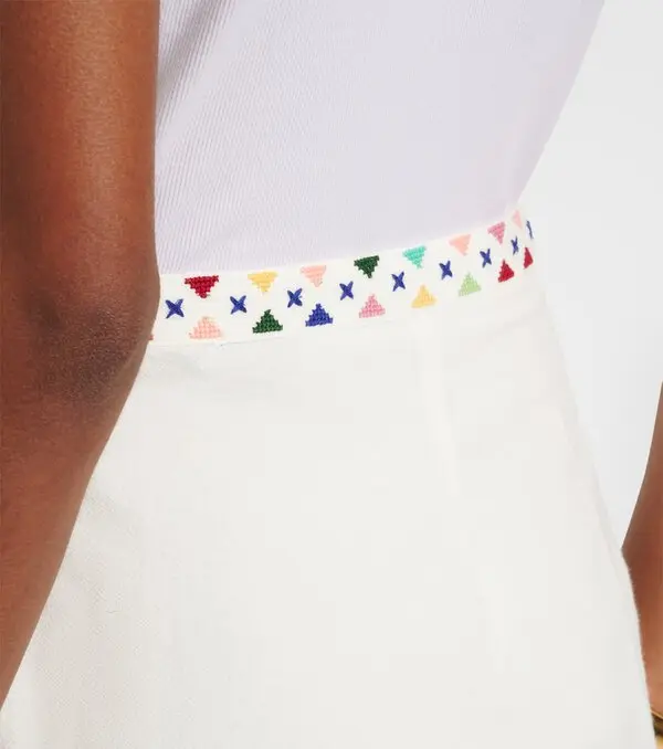 Rixo Baela Embroidered Cotton Miniskirt